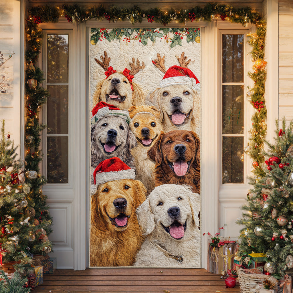 The Golden Holiday Party Quilted Door Cover NCU0DH426 – Quiltmanor