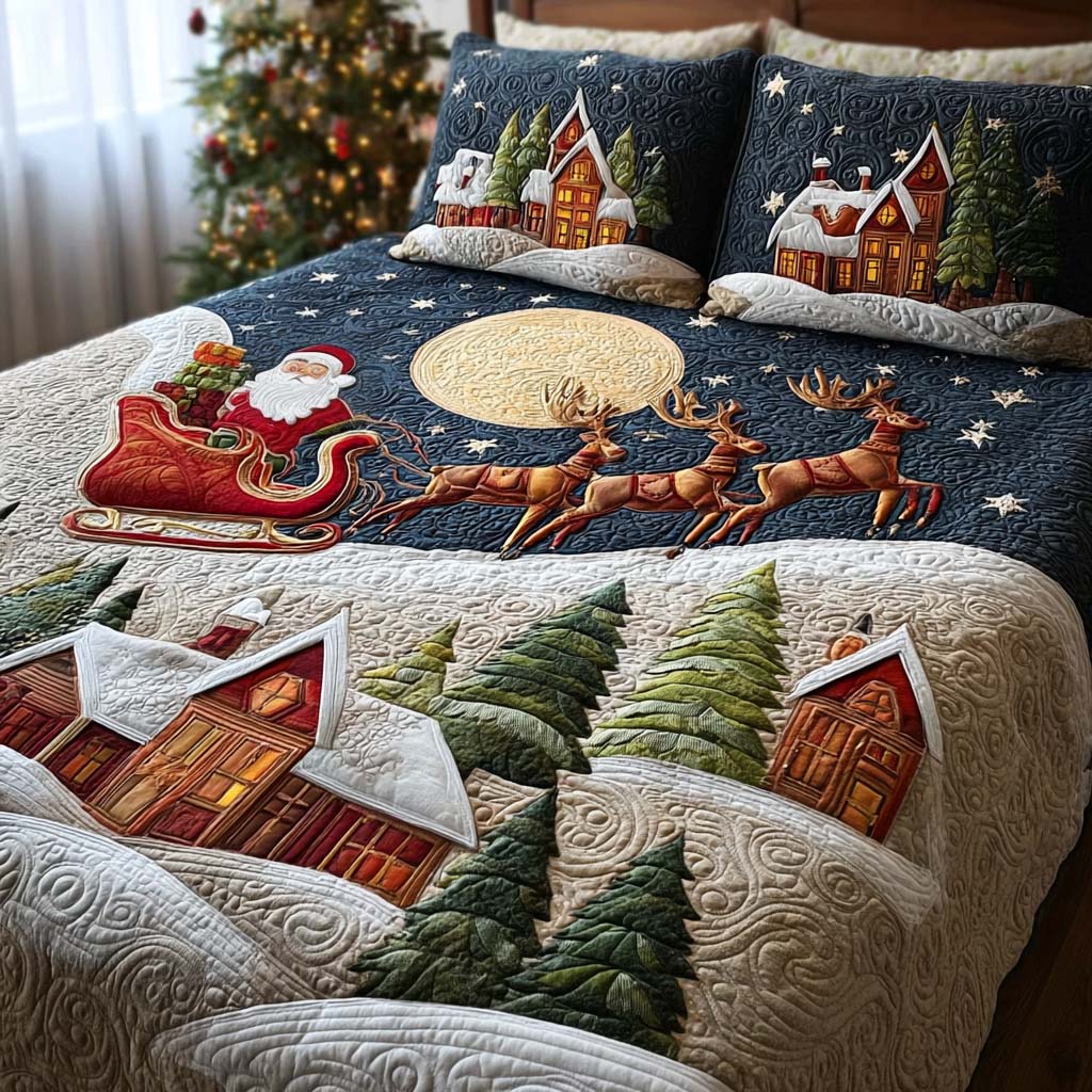 Winter Magic Town 3-Piece Quilted Bedding Set NCU0HT079 – Quiltmanor