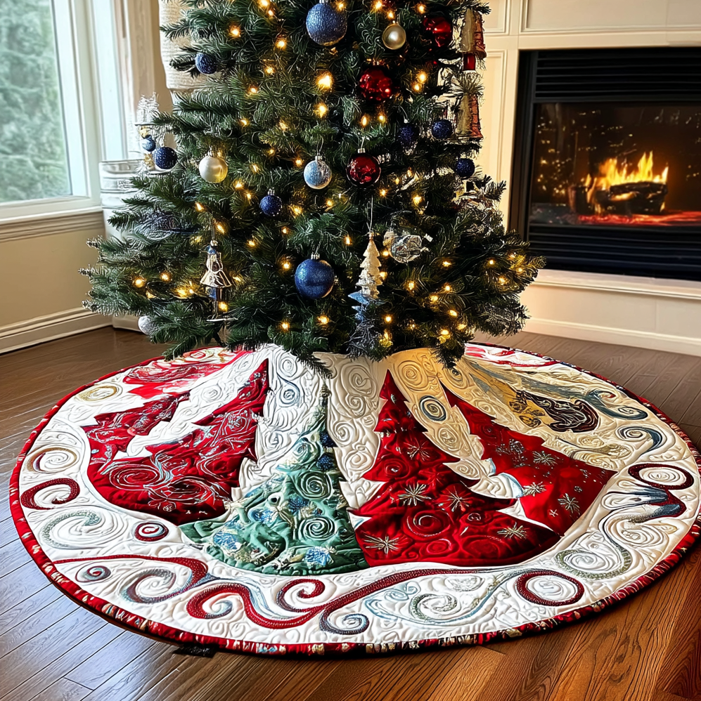 Sparkle Pine Christmas Quilted Tree Skirt NCU0NL117 – Quiltmanor